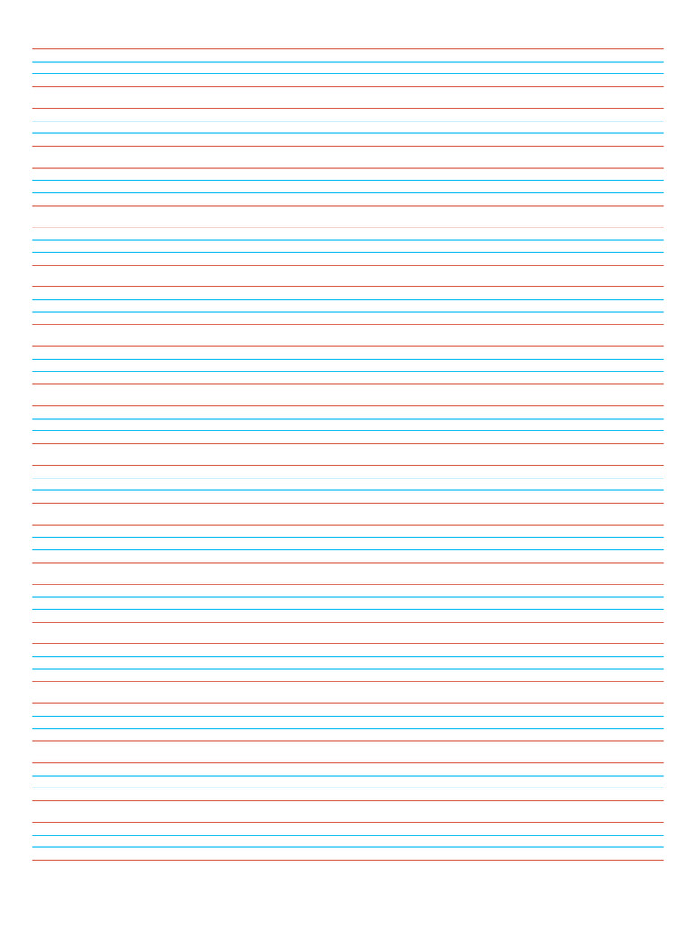 Four Lines English Alphabet Writing Paper Template-Narrow-A4 | PDF