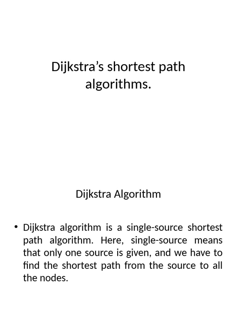 Dijkstra’s Shortest Path Algorithms | PDF Dijkstra’s Shortest Path Algorithms | PDF