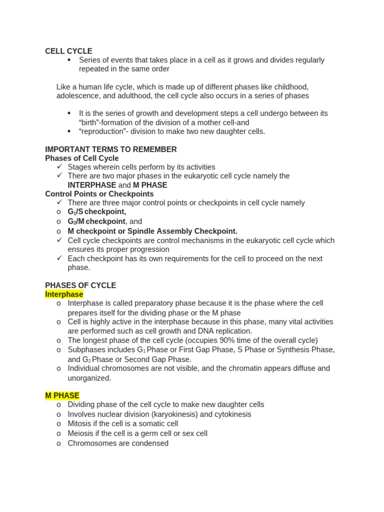 CELL CYCLE Hard | PDF
