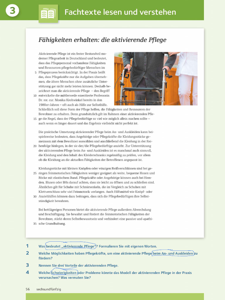 Aktivierende Pflege B1 Deutsch | PDF