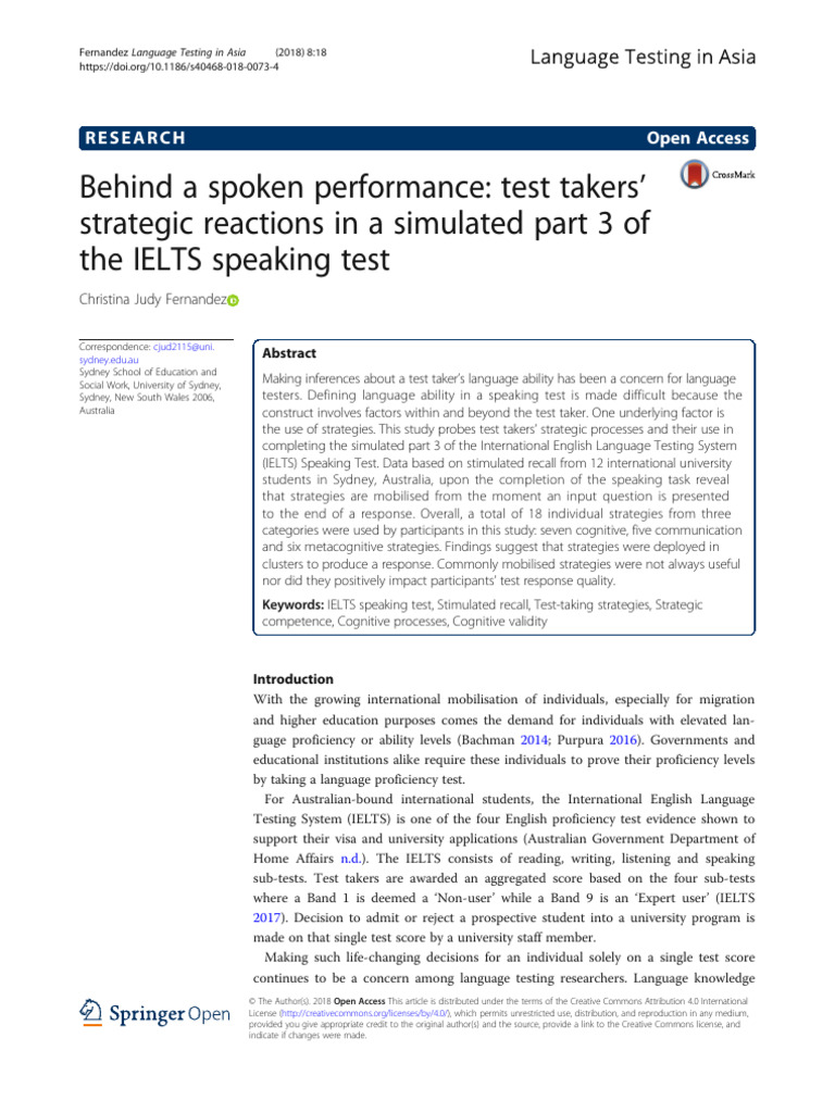 IELTS Speaking Test Strategies Explored | PDF | International English ...