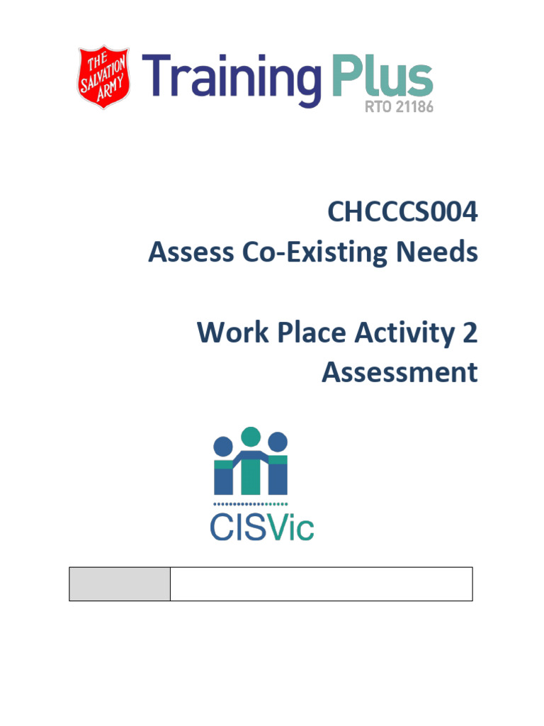 CHCCCS004 Work Place Activity 2 Assessment V1 Fillable | PDF