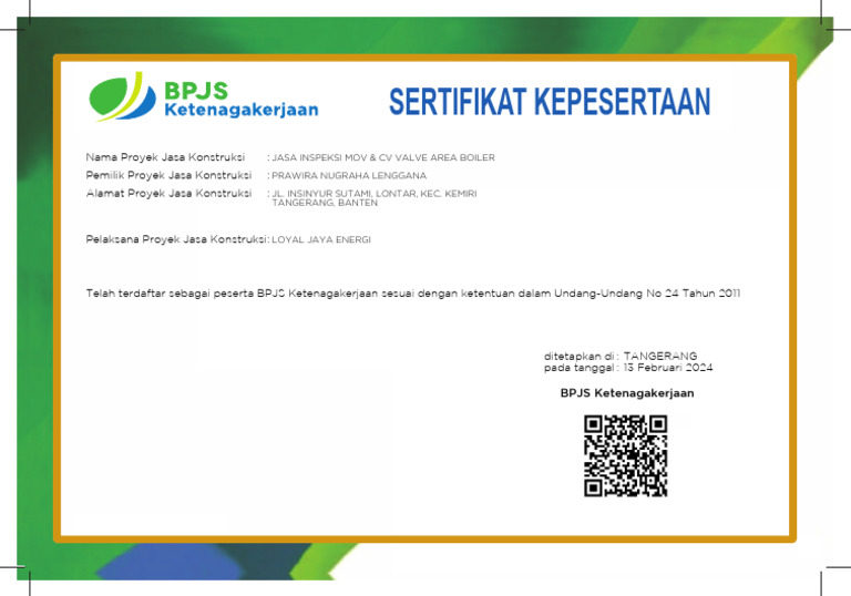 Sertifikat Jakon | PDF
