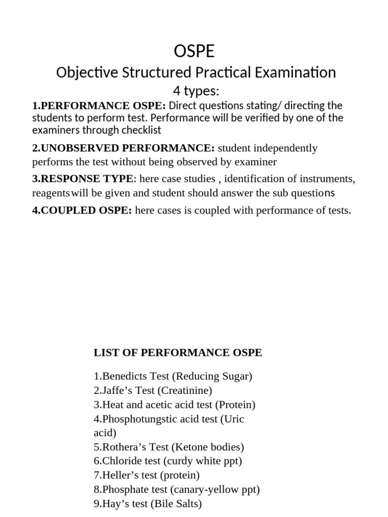 Ospe For Second Internals | PDF