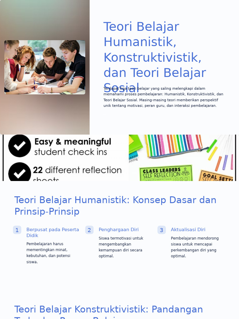 Teori Belajar Humanistik Konstruktivistik Dan Teori Belajar Sosial | PDF Teori Belajar Humanistik Konstruktivistik Dan Teori Belajar Sosial | PDF