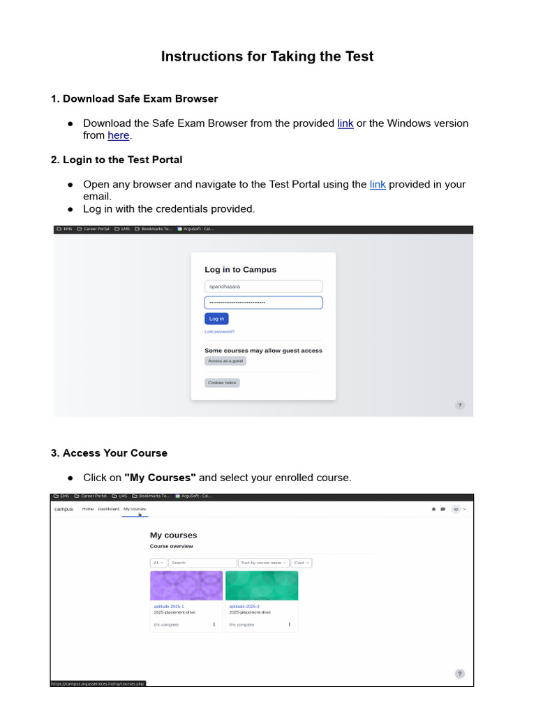 Steps For Taking Assessment | PDF