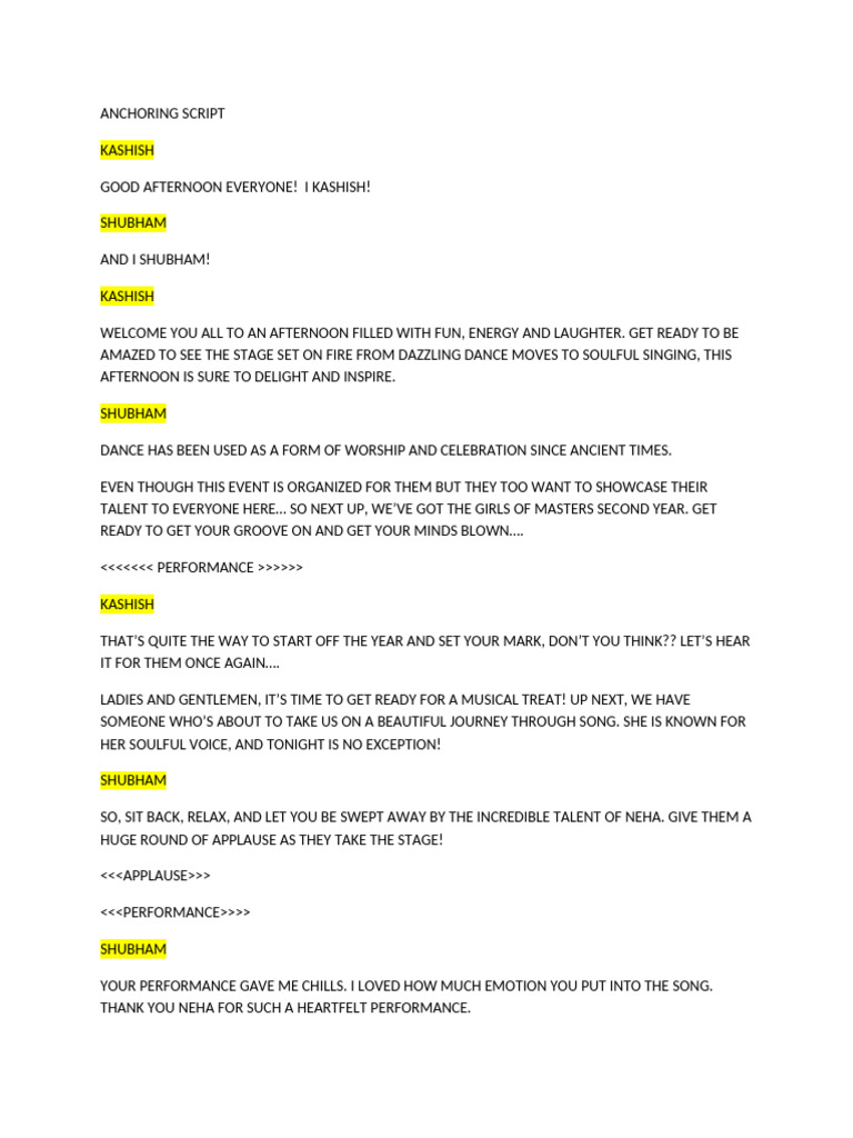 Final Anchoring Script | PDF