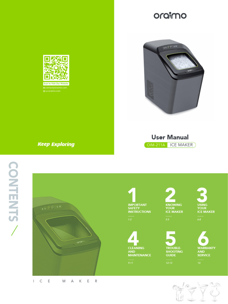 OiamaTableTop23Nugget Ice Maker Manual | PDF | Ice | Ac Power Plugs And Sockets