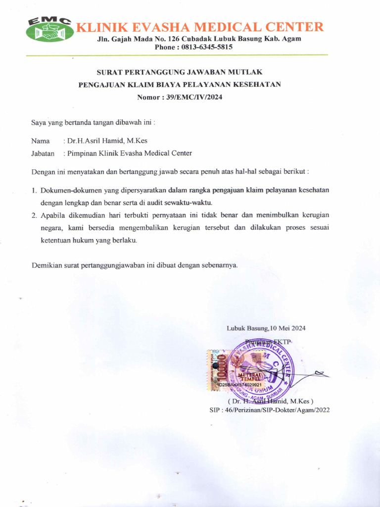 Scan Surat Prtnggung Jawabn Mutlak | PDF