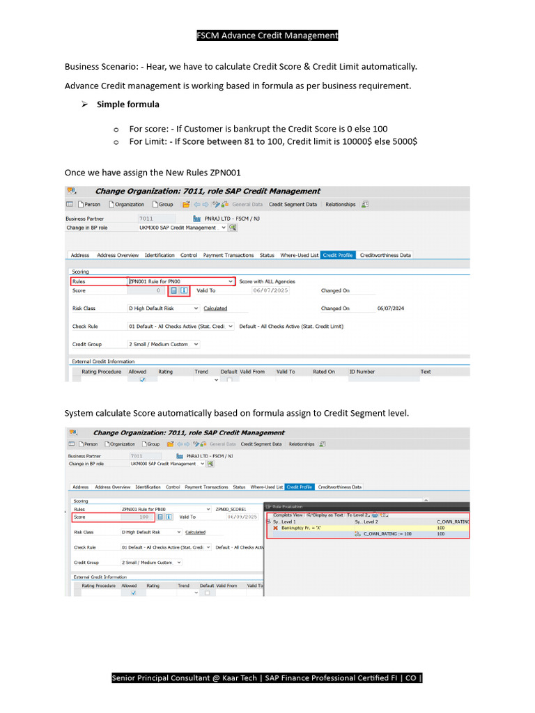 Advanced Credit Management in FSCM | PDF | Business | Finance & Money ...