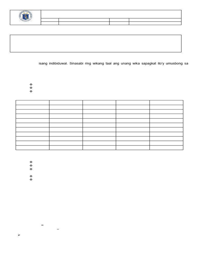Handout Aralin 2 Multi Bilinggwal | PDF