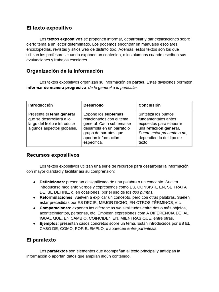El Texto Expositivo | PDF
