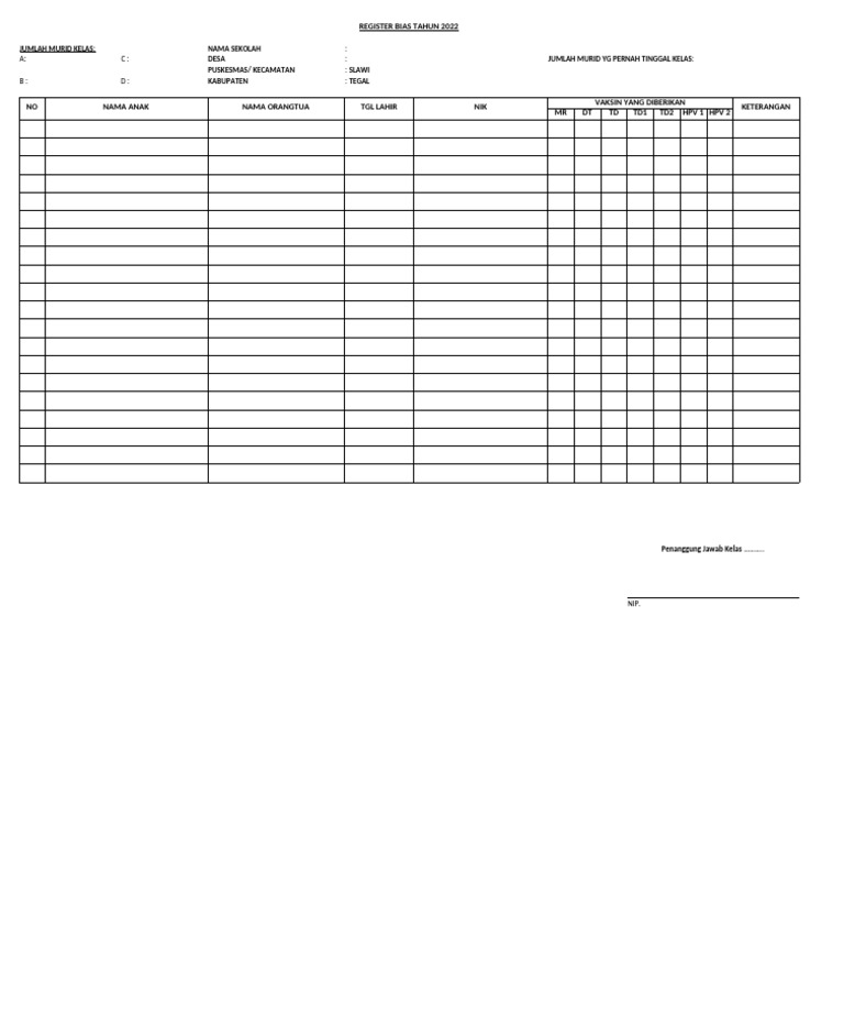 Form Nama Anak Sekolah Pdf