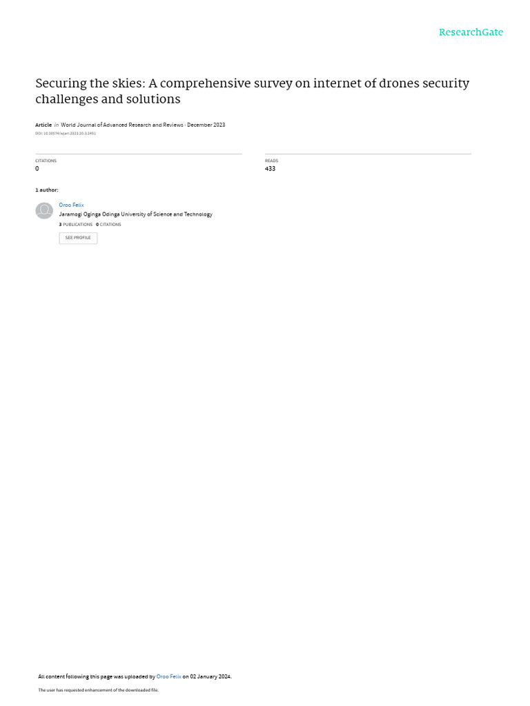 Securing The Skies Pdf Unmanned Aerial Vehicle Internet Of Things