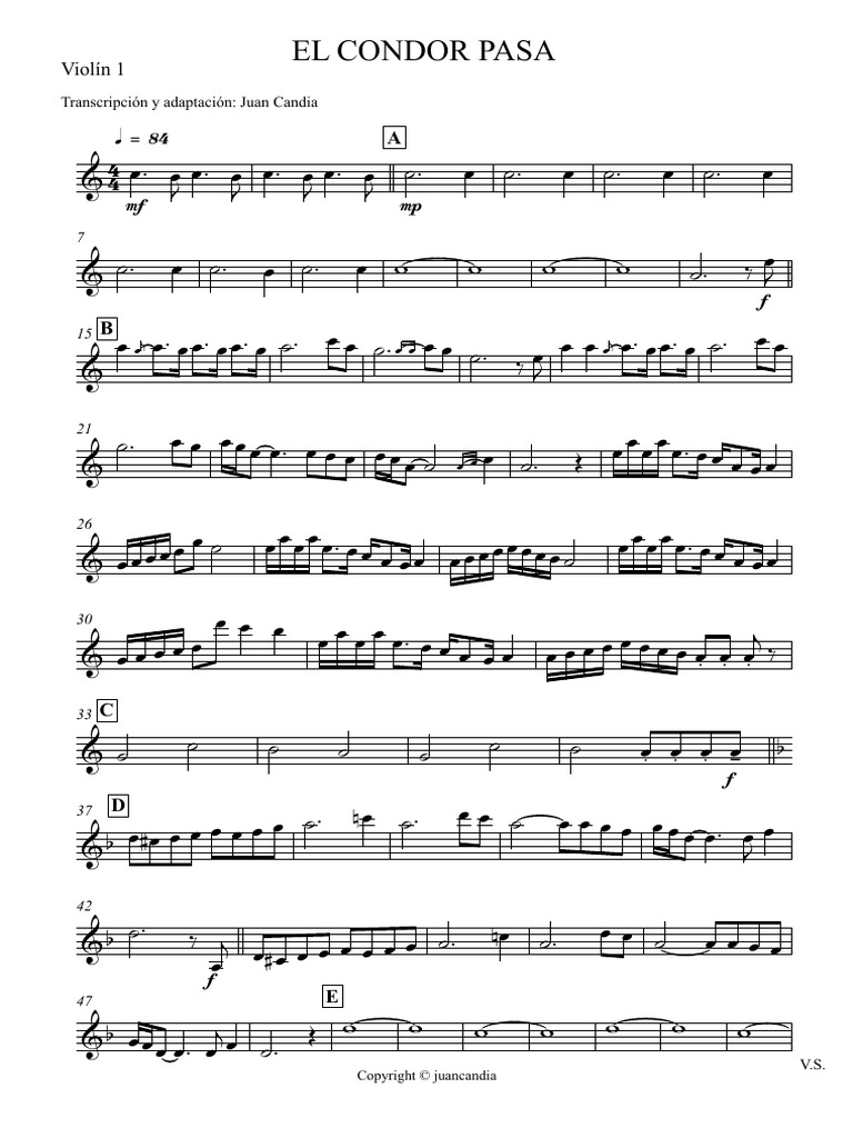 El Condor Pasa Score y Partes (1) - 44-48 | PDF
