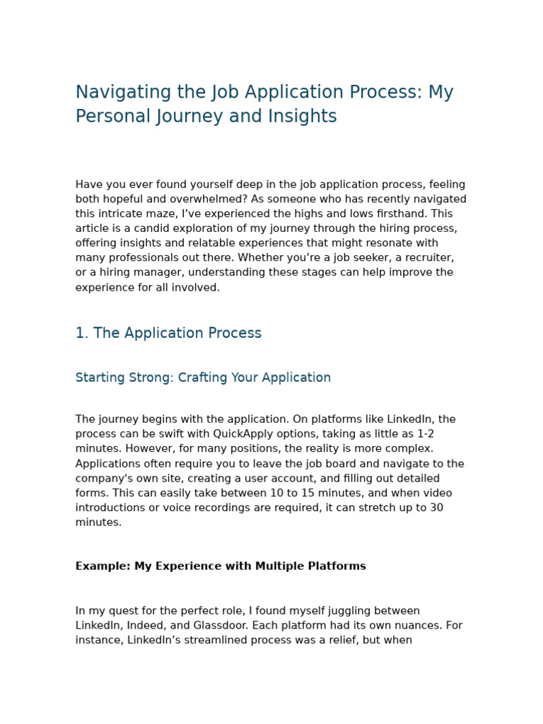 Navigating the Job Application Process | PDF