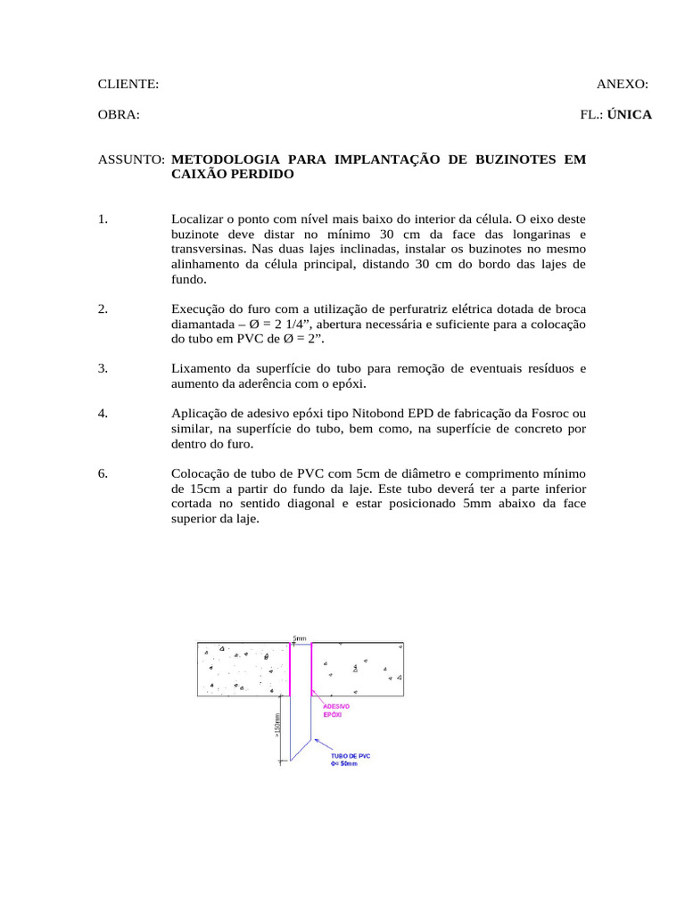 11 - Metodologia para Implantação de Buzinote em Caixão Perdido | PDF