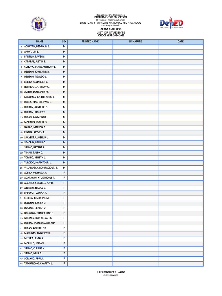 BEIS - Official List of Students | PDF