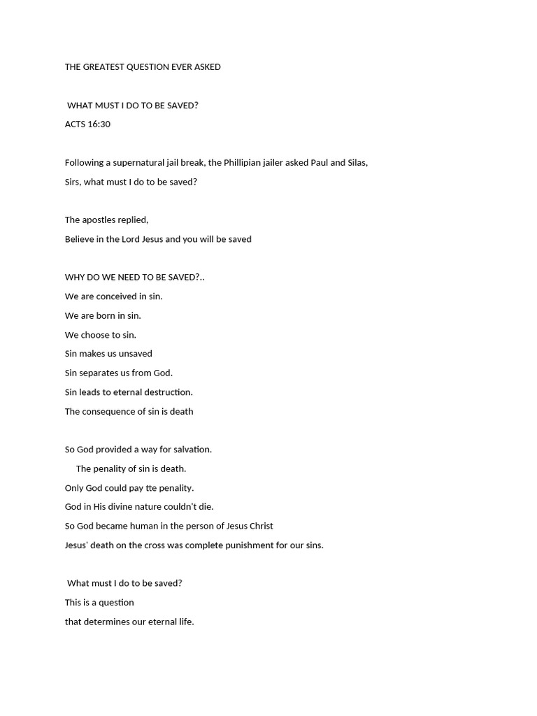 The Greatest Question Ever Asked | PDF
