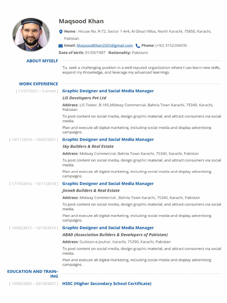 Maqsood Khan CV | PDF