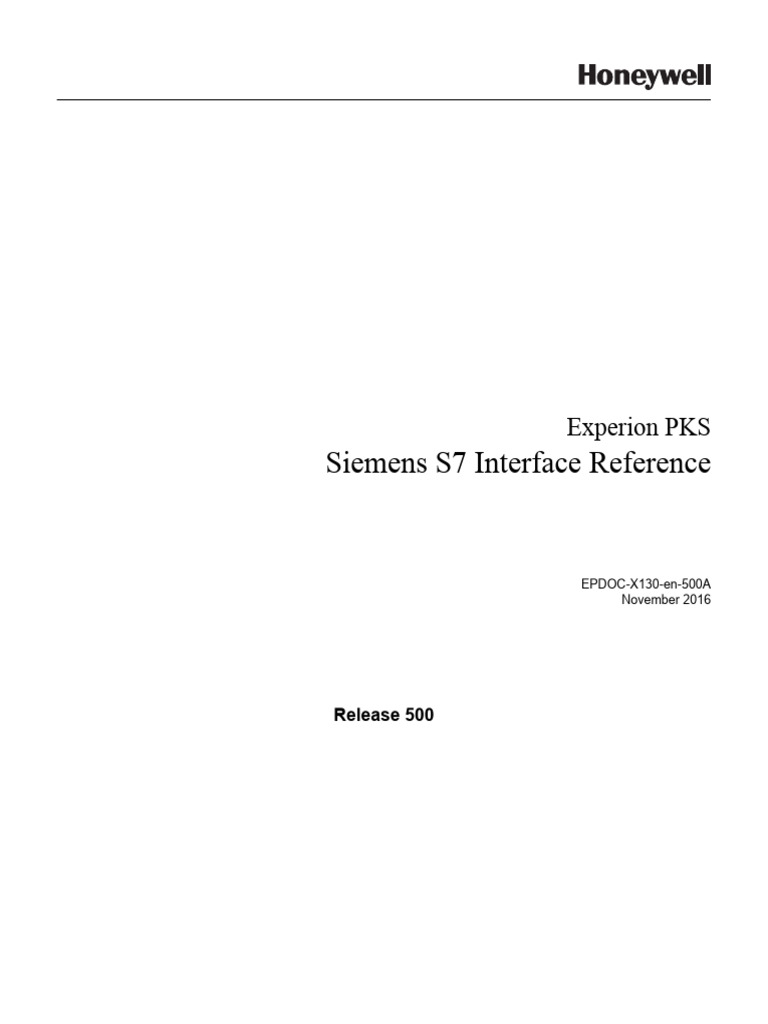 Siemens S7 Interface Reference EPDOC-X130-en-500 | PDF