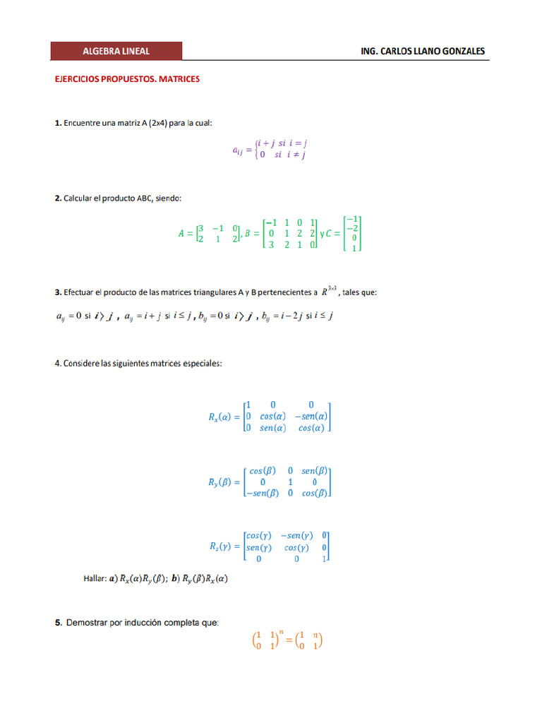 Practica 1. Matrices | PDF