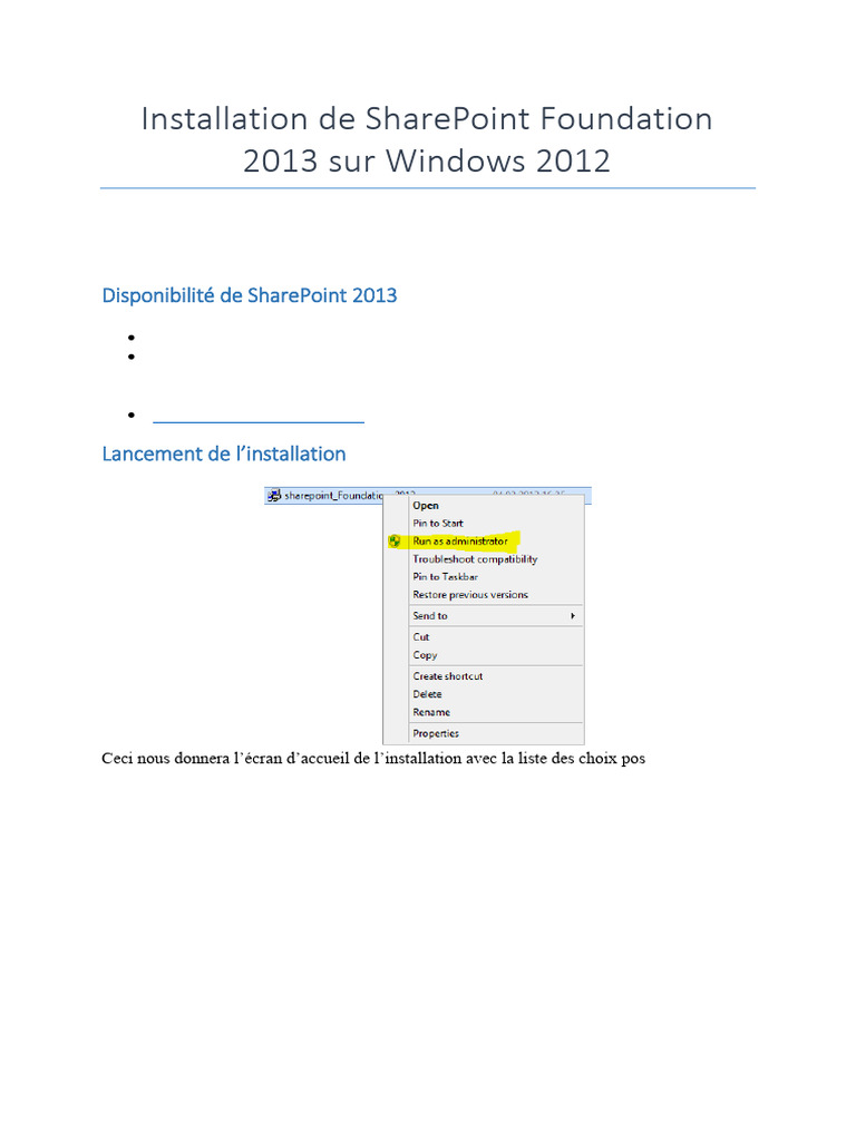 Installation-SharePoint-Foundation 2013-Windows-2012 | PDF | Share Point | Computer Networking