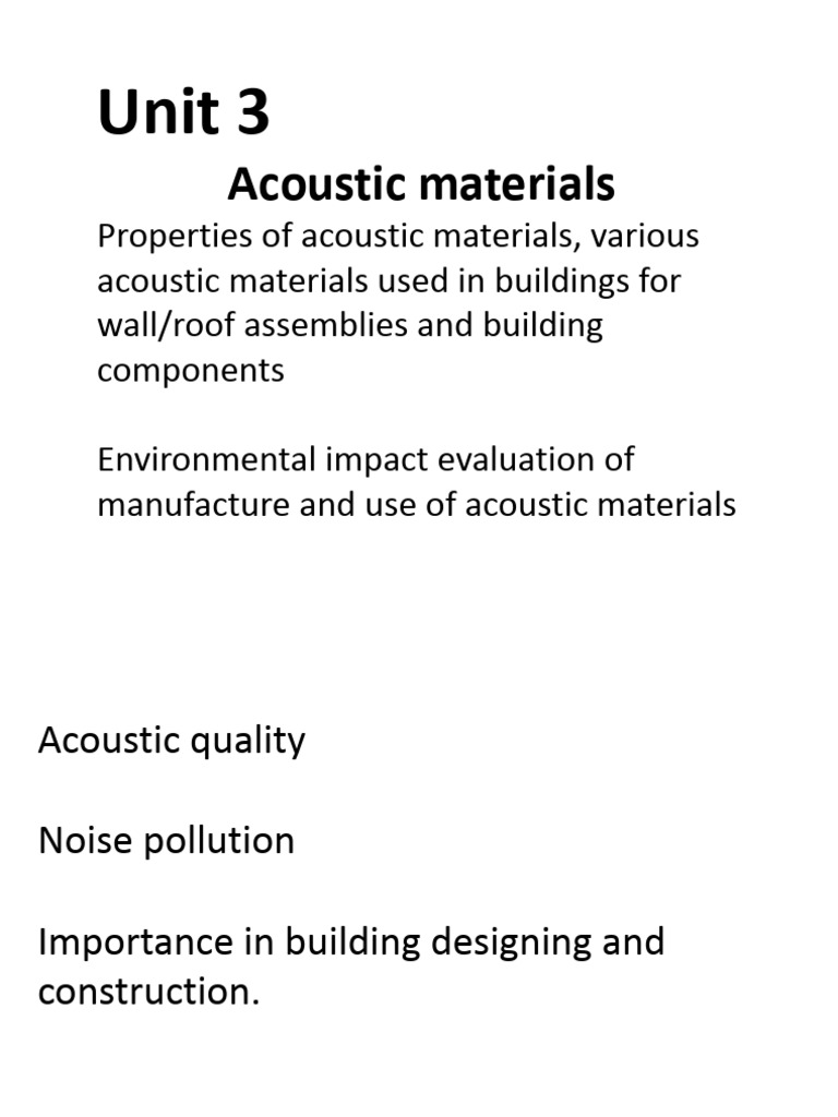 Acoustic Materials | PDF