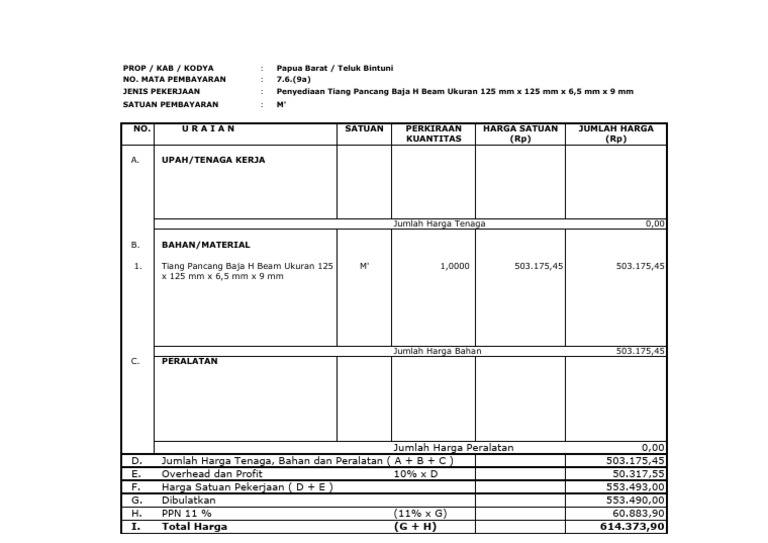 Tiang Pancang H Beam | PDF