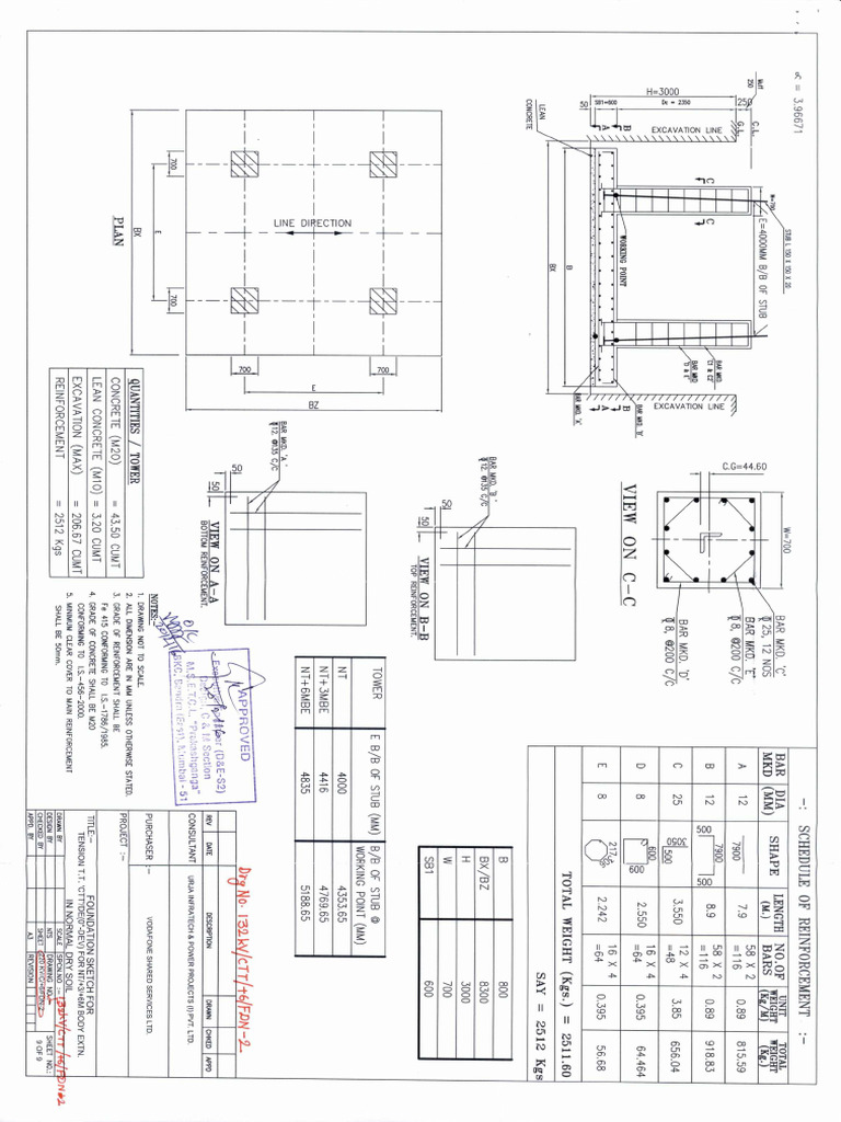 132kV CTF NDS FDN Drawing | PDF
