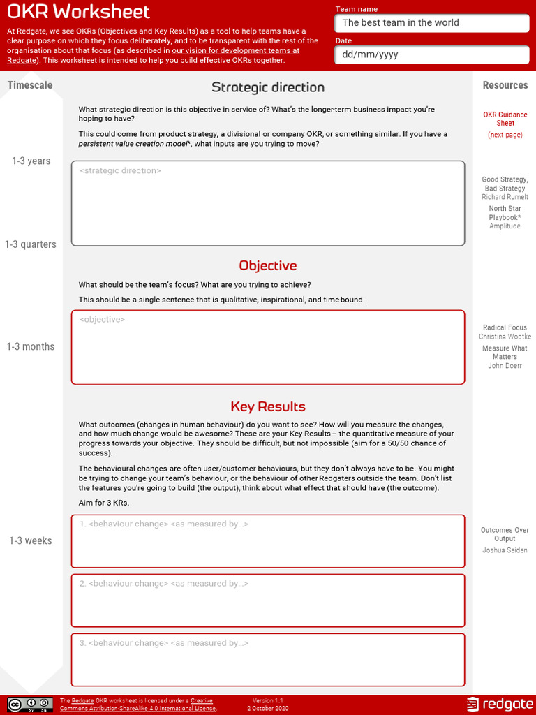 OKR Worksheet | PDF
