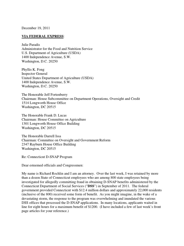Letter To Congress Final | PDF