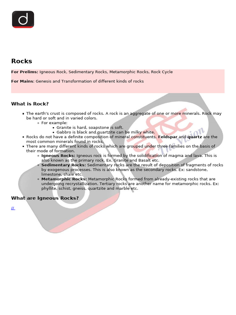 Rocks: What Is Rock? | PDF