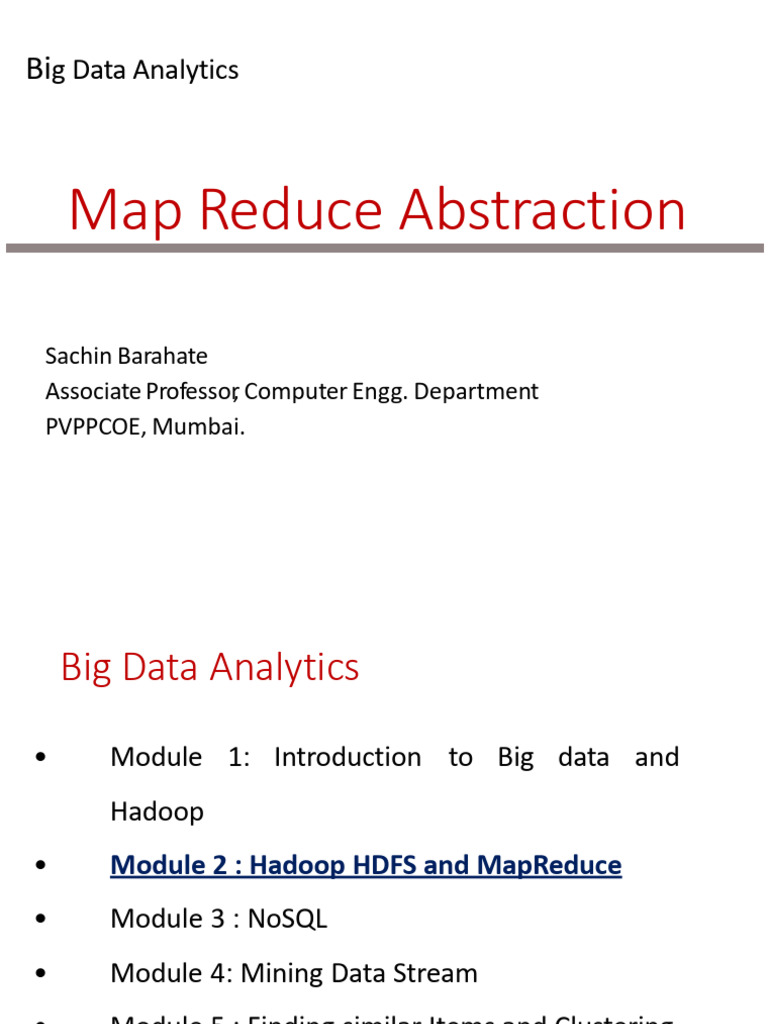 Module - 2 - CH 2 MapReduce Abstraction | PDF