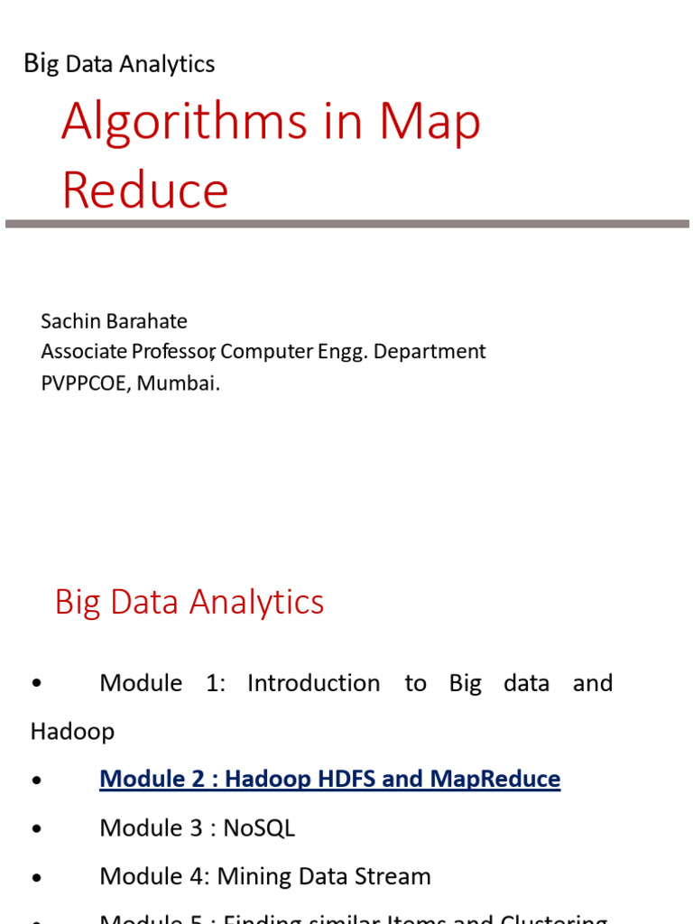 Module - 2 - CH 3 MapReduce Algorithms | PDF