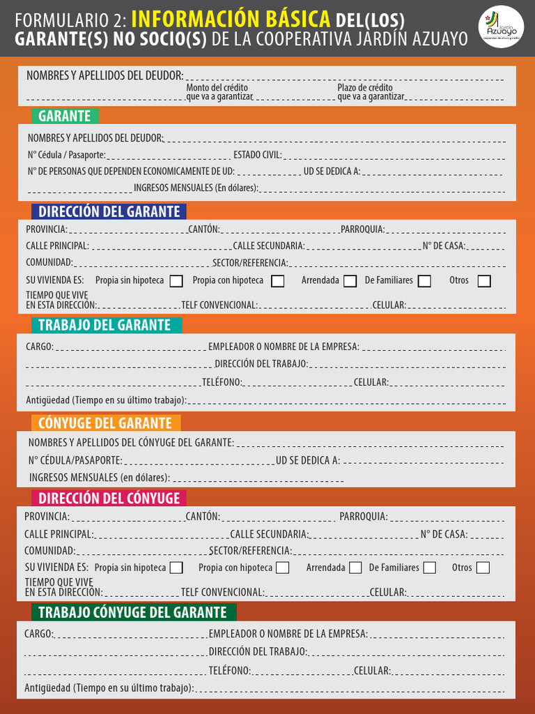 1 Formulario 2 - Garantes 2018 | PDF