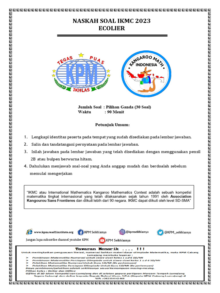 3-4. Ikmc 2023 Ecolier - Idn-Ok | PDF