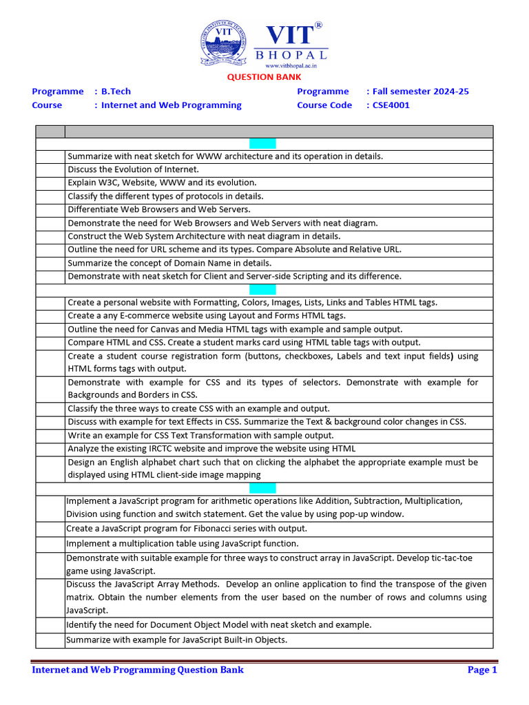 I and WP Qs Bank - All Units | PDF