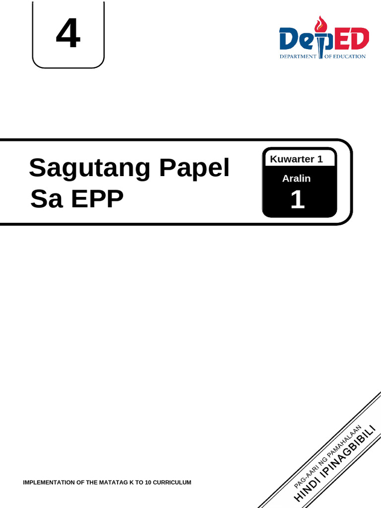 Q1 - WS - EPP 4 - Lesson 1 - Week 1 | PDF