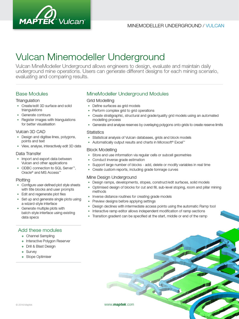 Maptek Vulcan MinemodellerUG Bundle | PDF