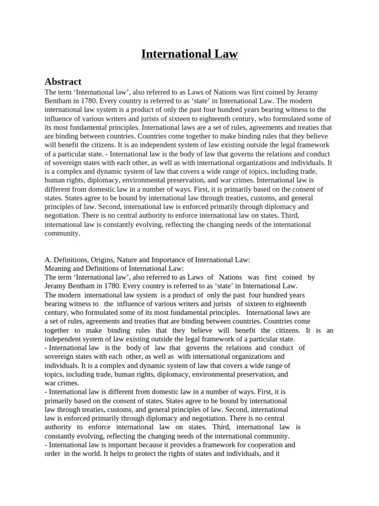 International Law | PDF