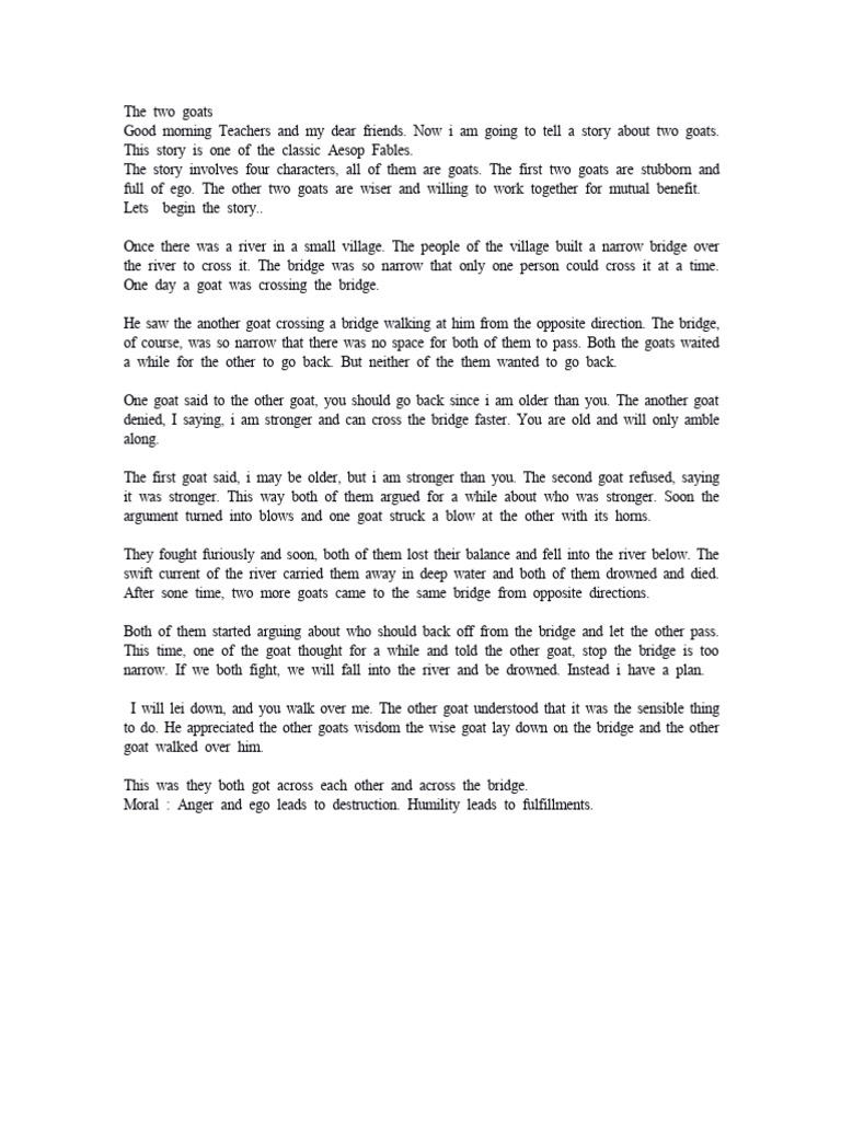 Two Goats Story Telling | PDF