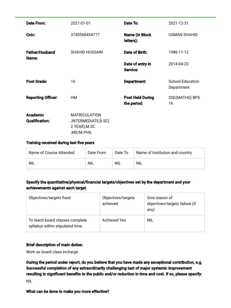 Officer Acr Detail - Dashboard | PDF