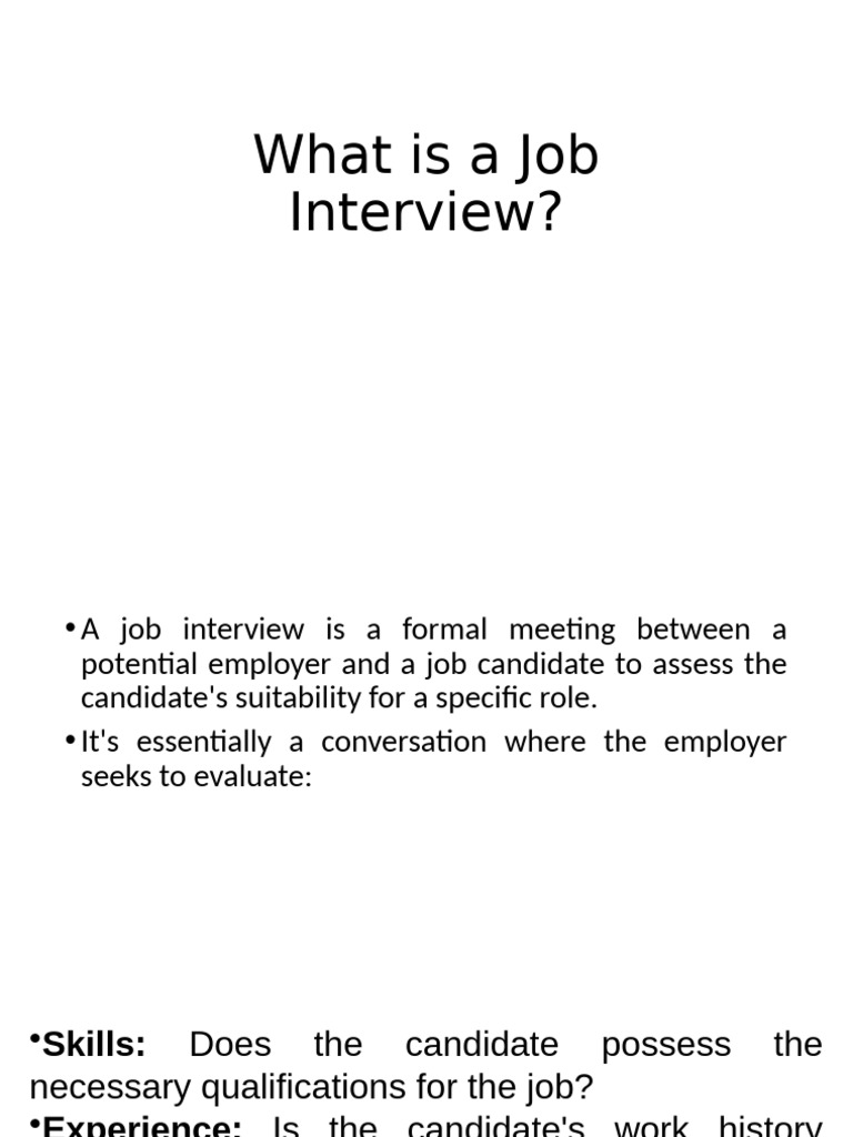 What Is A Job Interview | PDF
