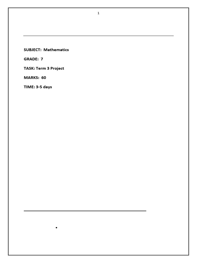 Grade 7 Project (And Marking Guide) Moderated | PDF