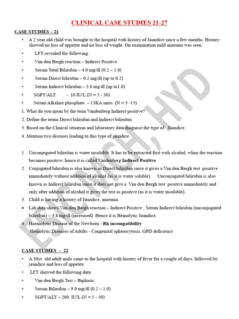 CLINICAL CASE STUDIES 21-27 | PDF