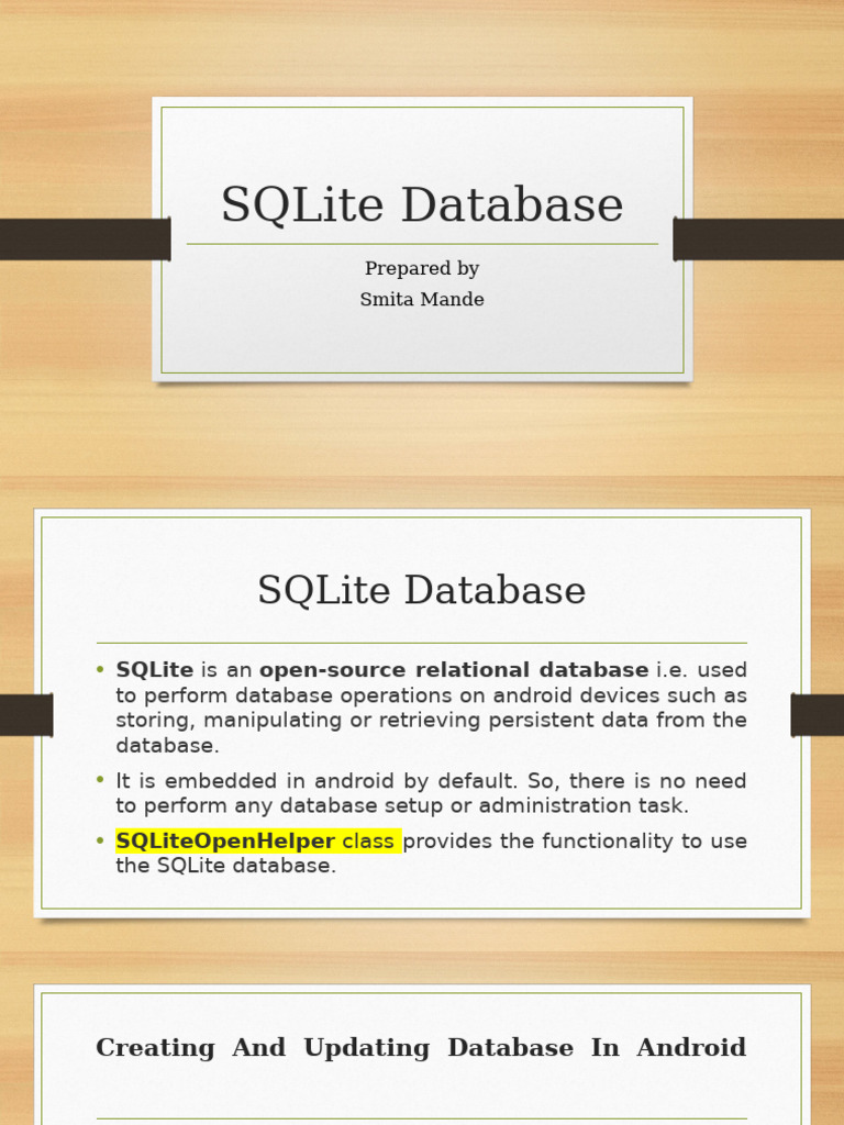 SQLite Database | PDF SQLite Database | PDF