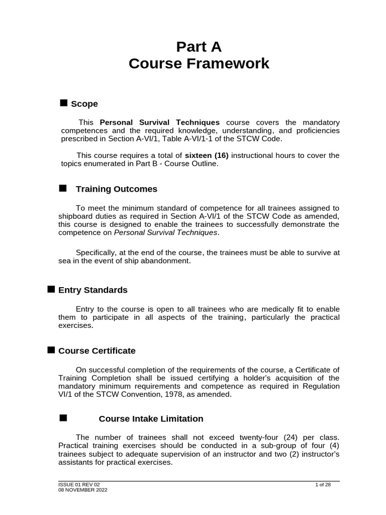 PST Part A Course Framework | PDF