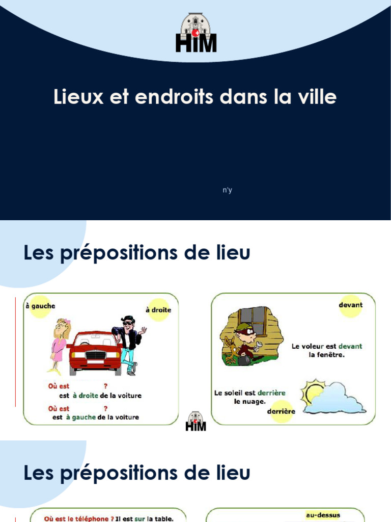 Prépositions et Lieux en Ville | PDF | Adposition | Développement personnel