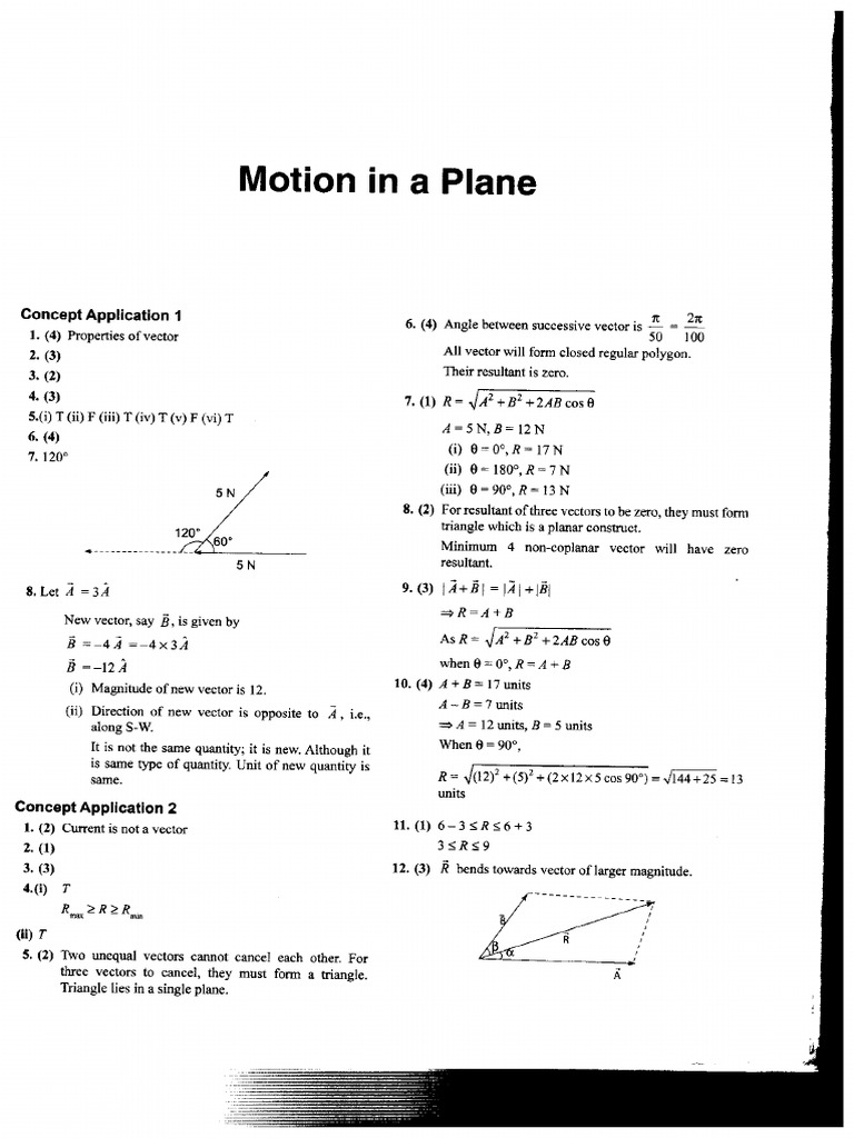 Motion in A Plane | PDF